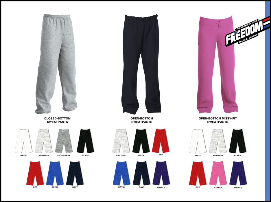 Freedom sweatpants colors – The Freedom Shop